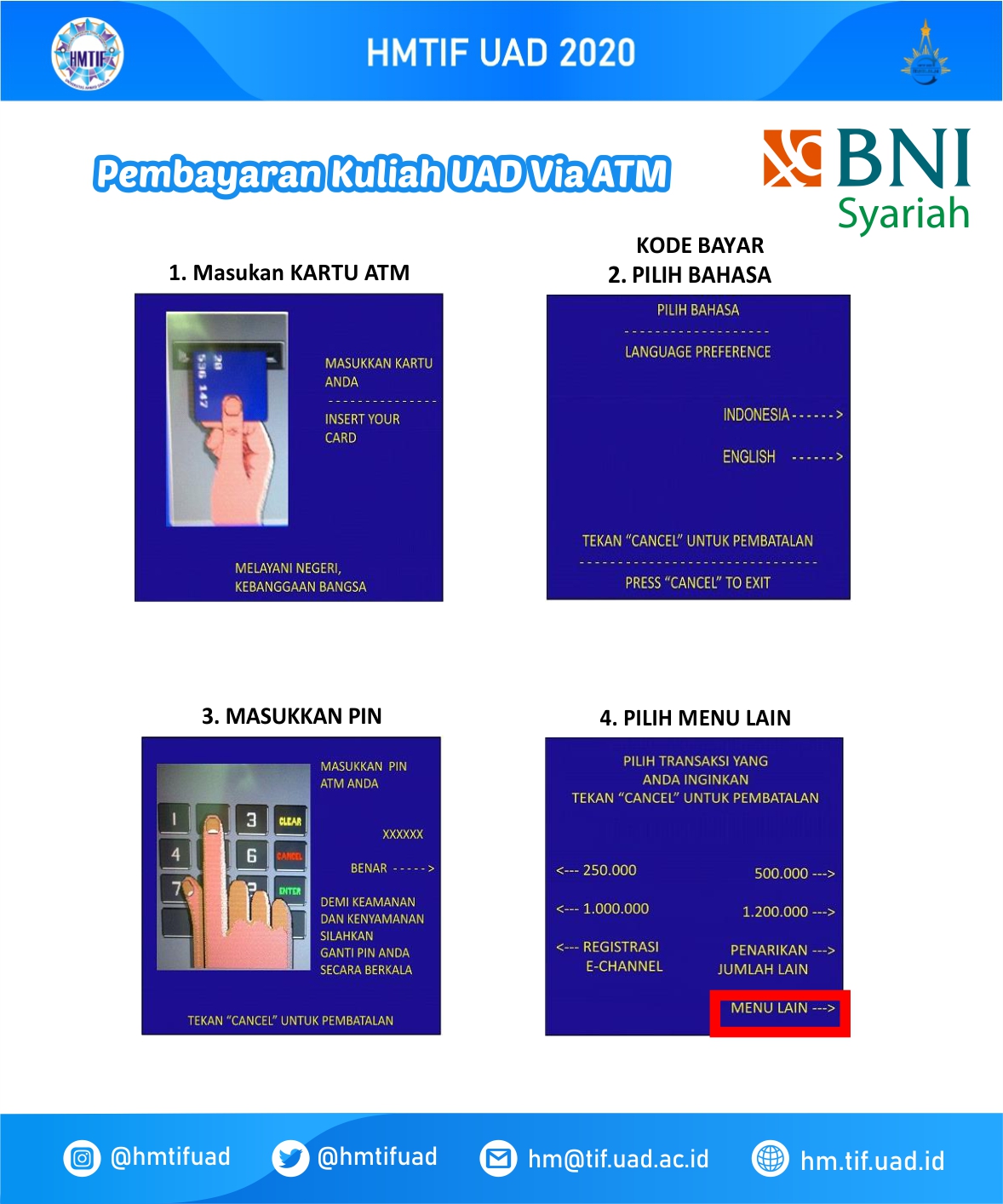 Pembayaran UAD via ATM – HMIF UAD